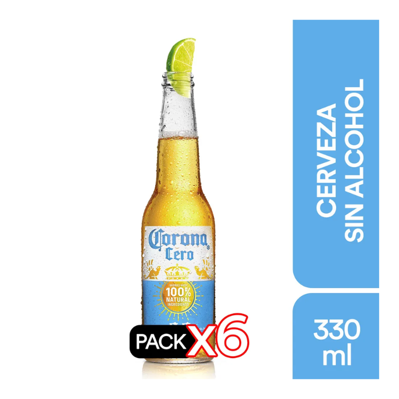 Cerveza Corona Cero Sin Alcohol 0.0° 330ml x6